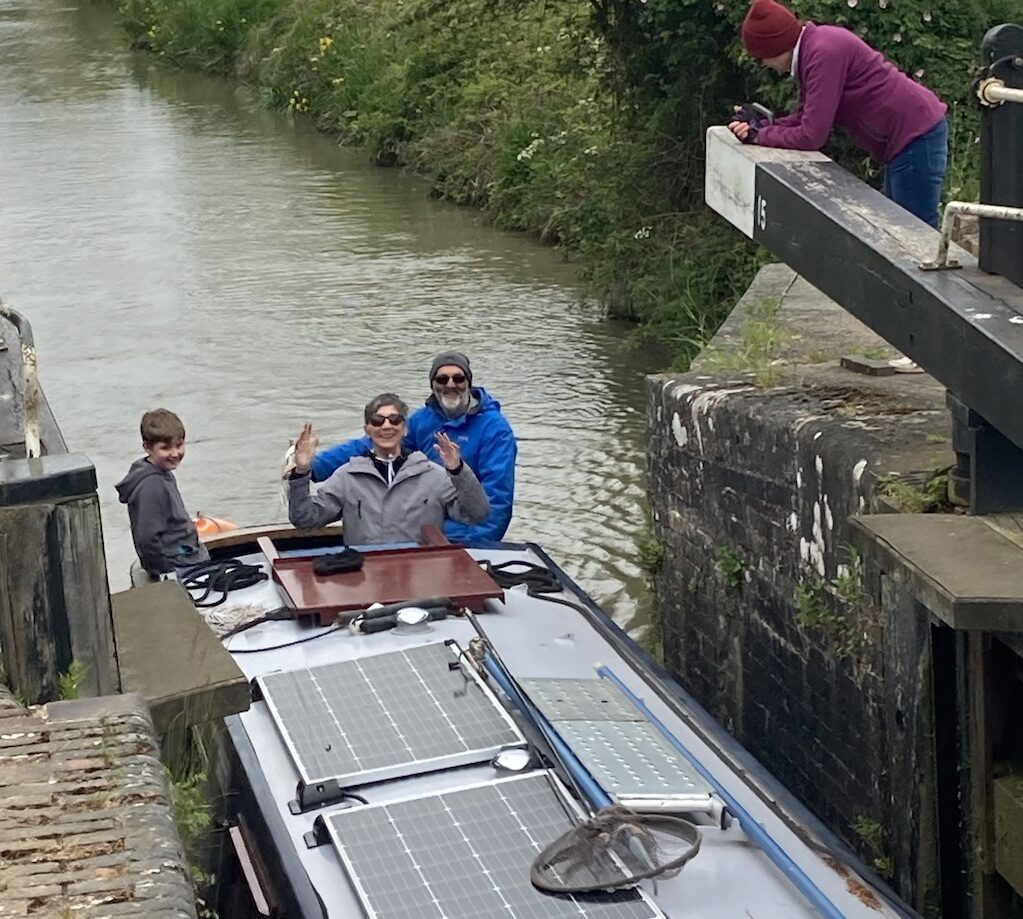 Riding Through a Lock on a British Narrowboat